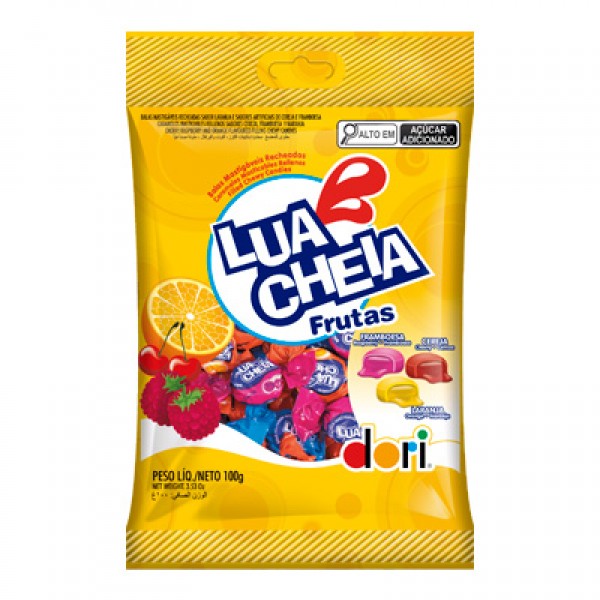 Mugen Foods Bala Lua Cheia Frutas 100g Dori
