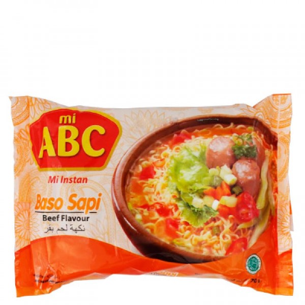 Mugen Foods Mi Instant Baso Sapi Beef 70g Mi ABC - Asian Foods